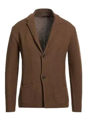 OUT/FIT Single-breasted Knitted Blazer - Brown