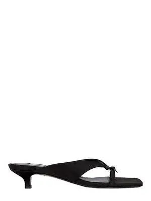 TOTEME Bow Detail Satin Kitten Heel Sandals - Black