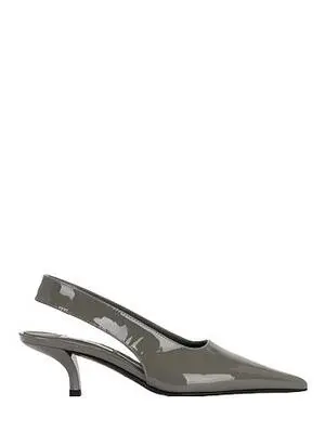 TOTEME Classic Patent Slingbacks - Grey