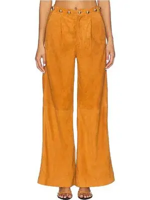 UNDERSTATED LEATHER Dome Studded Wide Leg Pants - Gold