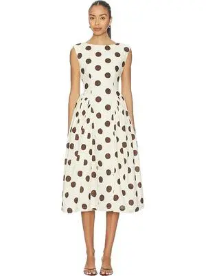 THE BEKK Chloe Dress - Dark Brown Polka Dots