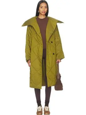 Varley Annalise Reversible Wrap Coat - Bright Moss