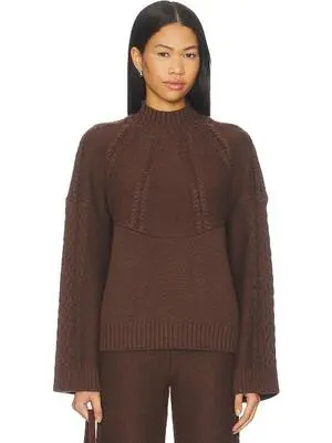Tularosa Marcella Mock Neck Sweater - Chocolate Brown