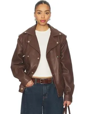 UNDERSTATED LEATHER Hybrid Motosport Leather Jacket - Brown