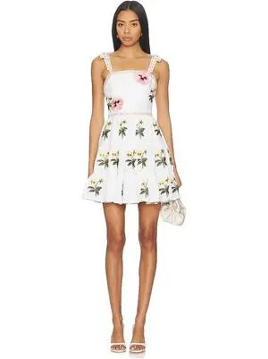 ROSEWATER HOUSE Tara Mini Dress - Off White & Yellow