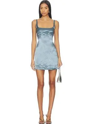 Bondi Born Kobe Mini Dress - Steel Blue