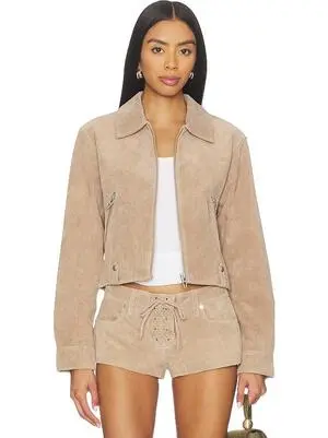Blanknyc Cropped Leather Jacket - Latte Frappe