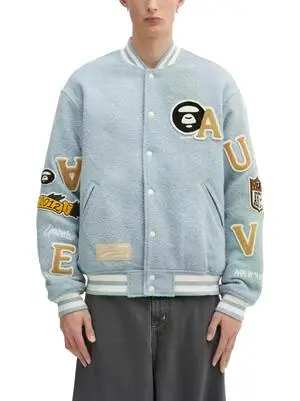 AAPE BY *A BATHING APE® Letter-appliqué Bomber Jacket - Blue