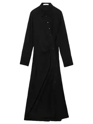 Helmut Lang Long-sleeve Maxi Shirt Dress - Black
