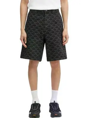 A BATHING APE College Monogram Denim Shorts - Black