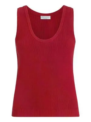 Brunello Cucinelli Ribbed Tank Top - Red