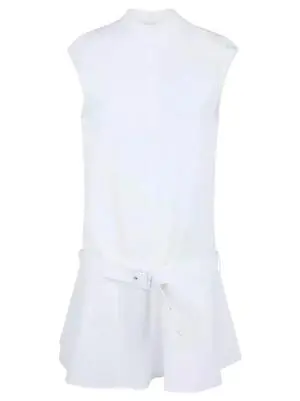 SEMICOUTURE Belted Sleeveless Dress - White