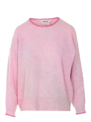 NOT SHY Embroidered Crew-neck Sweater - Pink