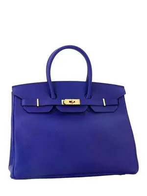 Hermès Birkin 35 Handbag Epsom With Gold Hardware - Blue