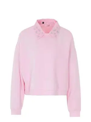 Liu Jo Strass-collar Sweatshirt - Pink