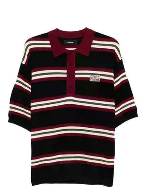 NAHMIAS Striped Polo Shirt - Black