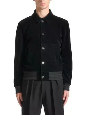 Manière De Voir Velvet Ribbed Jacket - Black