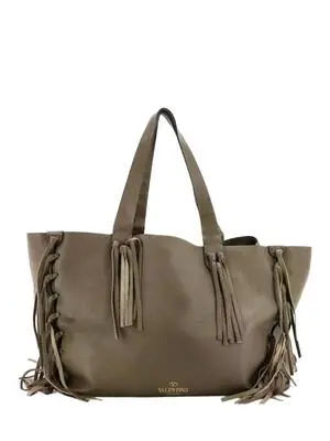 VALENTINO C-Rockee Fringe Leather Medium Tote Bag