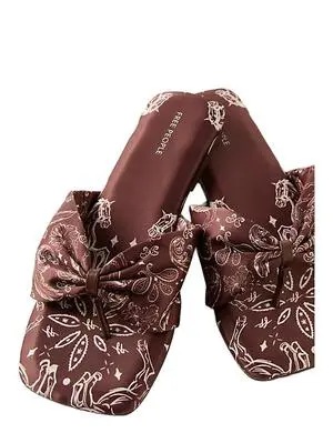 Free People Tia Ruched Printed Sandals - Horses Bandana