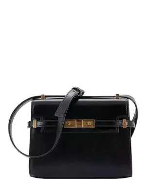 Saint Laurent Manhattan Leather Small Shoulder Bag - Black