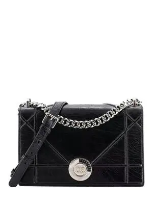 Dior Diorama Clasp Flap Bag Crinkled Lambskin Medium - Black