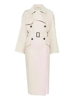 Max Mara Belted Double-breasted Coat - Neutrals
