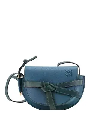 Loewe Gate Leather Mini Crossbody Bag Blue