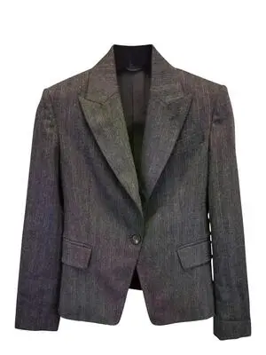 Brunello Cucinelli Single-breasted Pinstripe Blazer - Grey