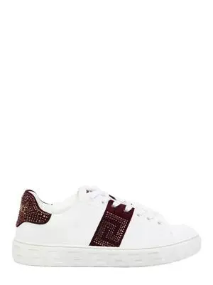 Versace Crystal-embellished Low-top Sneakers - White