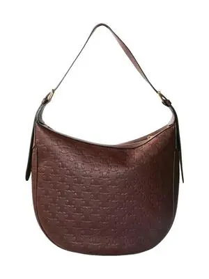 Celine Heloise Monogram Leather Shoulder Bag - Brown