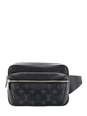 LOUIS VUITTON Outdoor Messenger Bag Monogram Taigarama Crossbody - Black