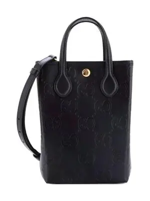 GUCCI Vertical GG Embossed Leather Mini Tote Bag
