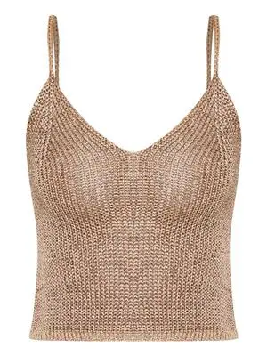 PARAMIDONNA Bruna Spaghetti Strap Camisole Top Gold