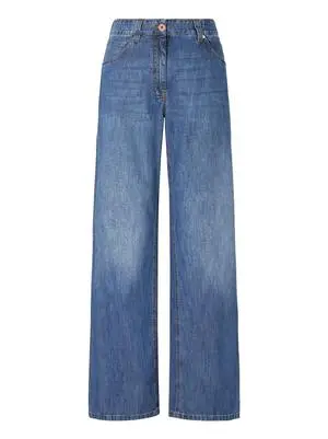 Brunello Cucinelli Mid-rise Wide-leg Jeans - Blue