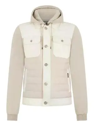 MOORER Hooded Pocket Bomber Jacket - Neutrals
