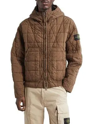 Stone Island Cotton And Nylon Parka - Umber