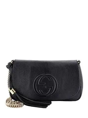 Gucci Soho Chain Leather Medium Crossbody Bag - Black