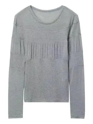Y’s Ribbed-knit Panelled Sweater - Grey