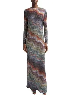 Missoni Sequin Lamé Long Sleeve Dress - Multi Dark