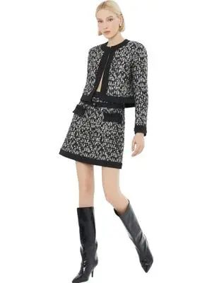 GIZIA Jacket And Skirt Set - Black