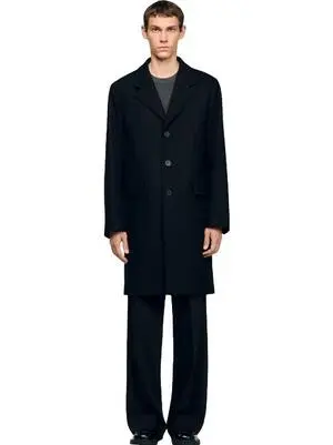 Sandro Wool And Cashmere Coat - Black