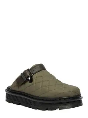 Dr. Martens Zebzag Quilted Canvas Platform Mules - Green