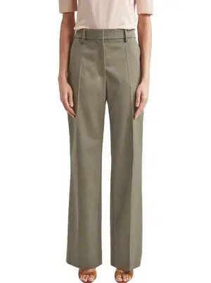 VICTORIA BECKHAM Tailored Straight Leg Wool Blend Trousers