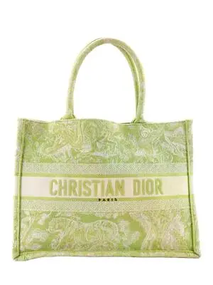 Dior Book Embroidered Canvas Medium Tote Bag - Green