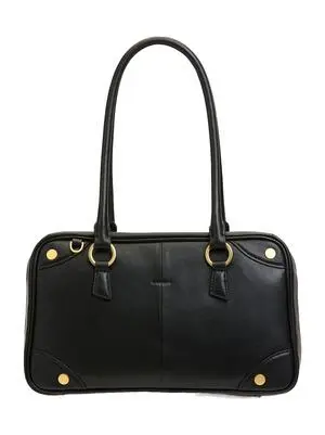 HAMMITT Medium Meredith Shoulder Bag - Black/brushed Gold