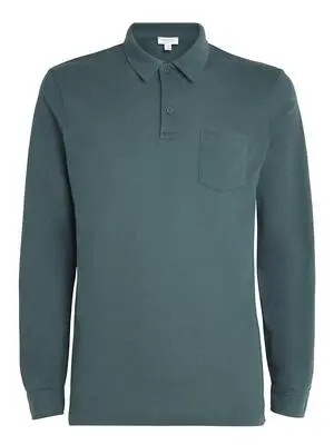 Sunspel Supima Cotton Riviera Polo Shirt - Grey