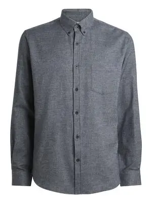 Sunspel Brushed Cotton Shirt - Grey