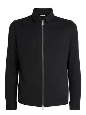 Marco Pescarolo Wool-cashmere-blend Zip-up Overshirt - Black
