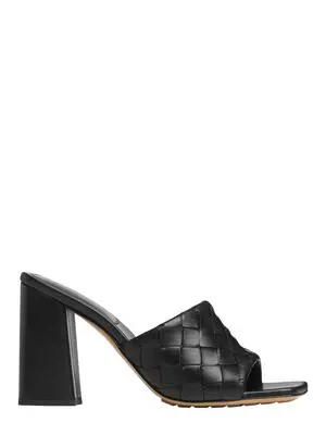Bottega Veneta Lambskin Parco Heeled Mules - Black