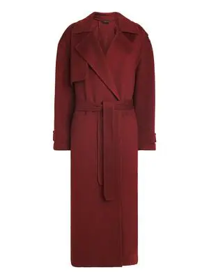 Brioni Cashmere Wrap Trench Coat - Red